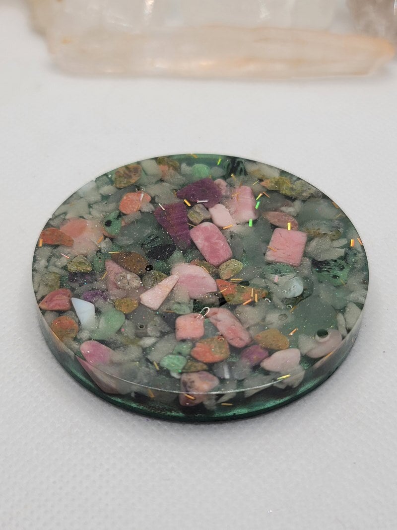 Small Undonditional Love Orgonite Glow Coaster